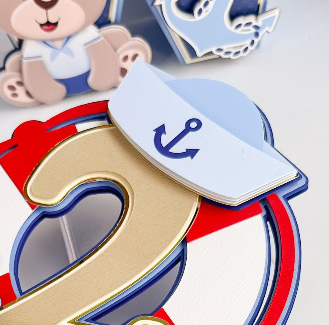 Nautical Cake Topper, Nautical Birthday Decoration, Baby Sailor Cake ...