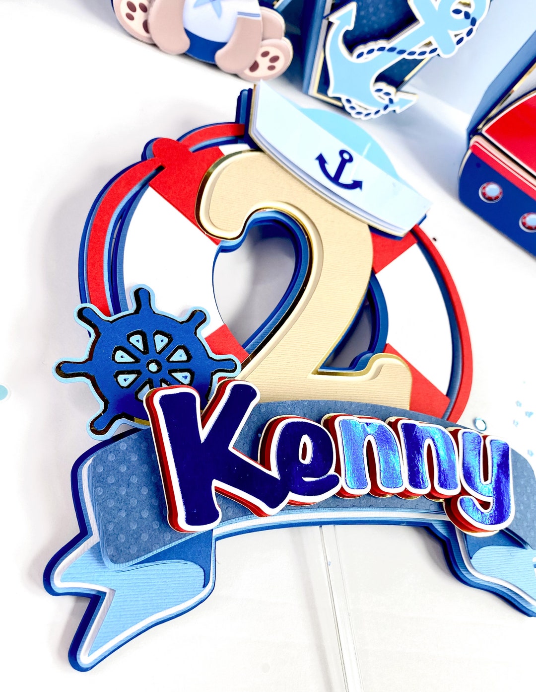 Personalized Nautical Cake Topper: 3D Sailor Birthday Decoration - Etsy