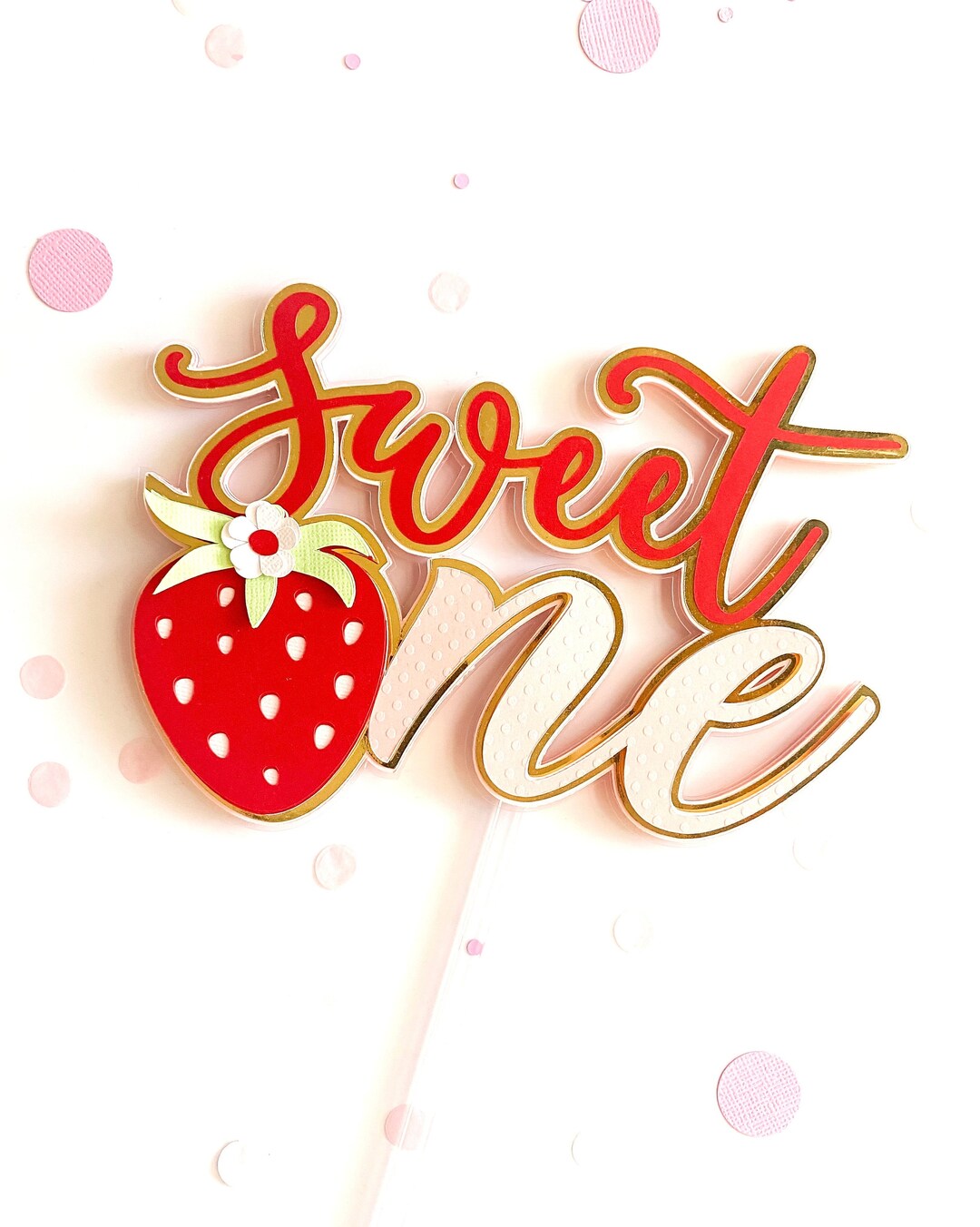 Berry First Birthday Cake Topper, Strawberry Theme Decoration for Berry ...