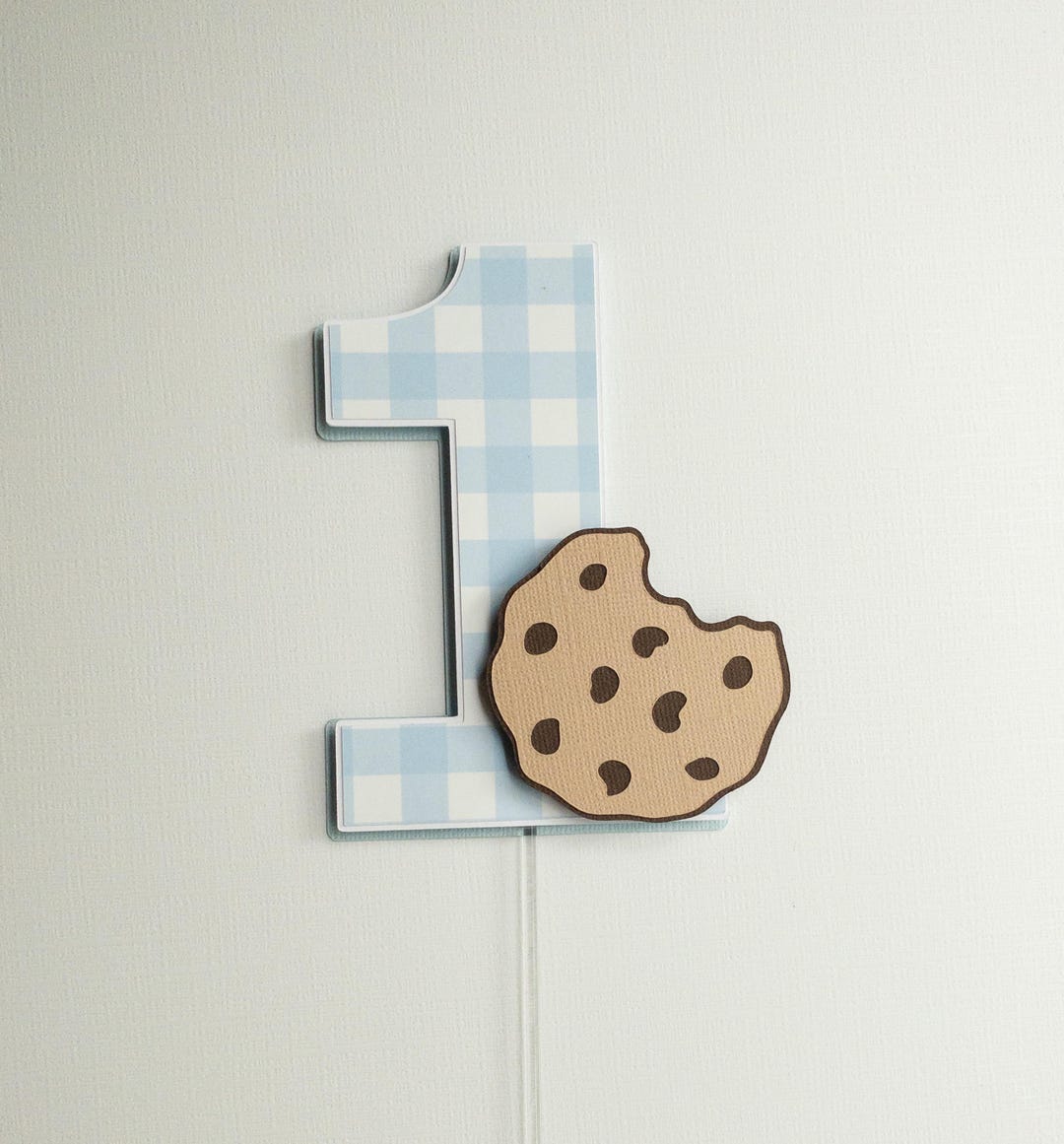 Milk and Cookies Cake Topper: Gingham Number One, First Birthday - Etsy