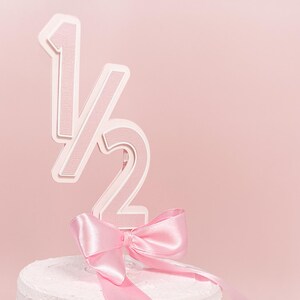Half Year Cake Topper, Coquette Party Decor, Halfway to One Topper ...