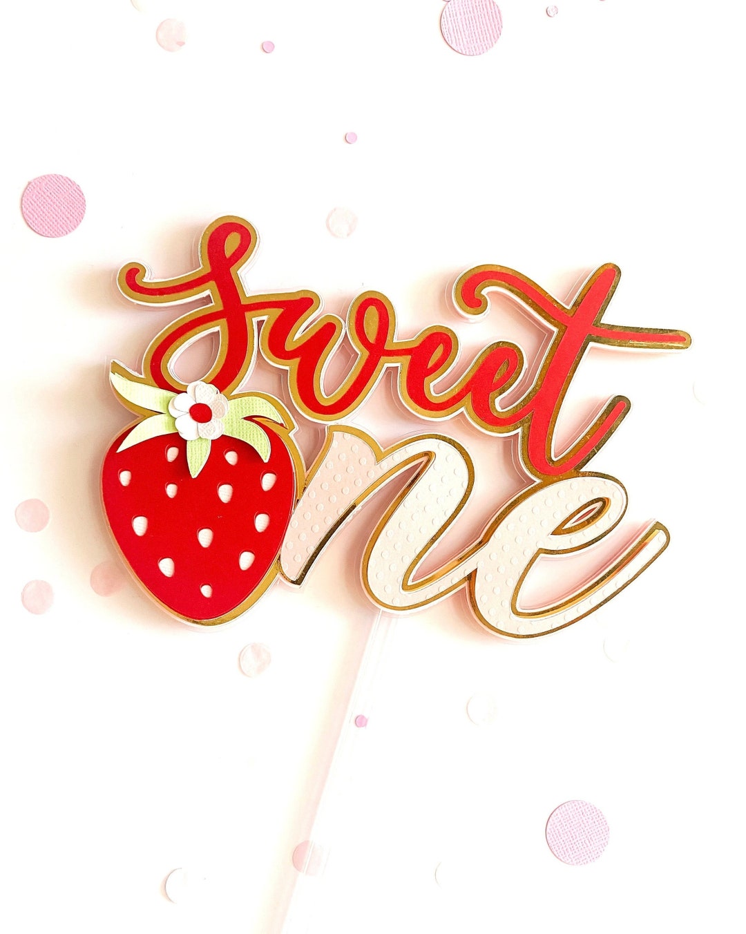 Berry First Birthday Cake Topper, Strawberry Theme Decoration for Berry ...