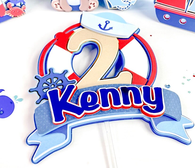 Personalized Nautical Cake Topper: 3D Sailor Birthday Decoration - Etsy