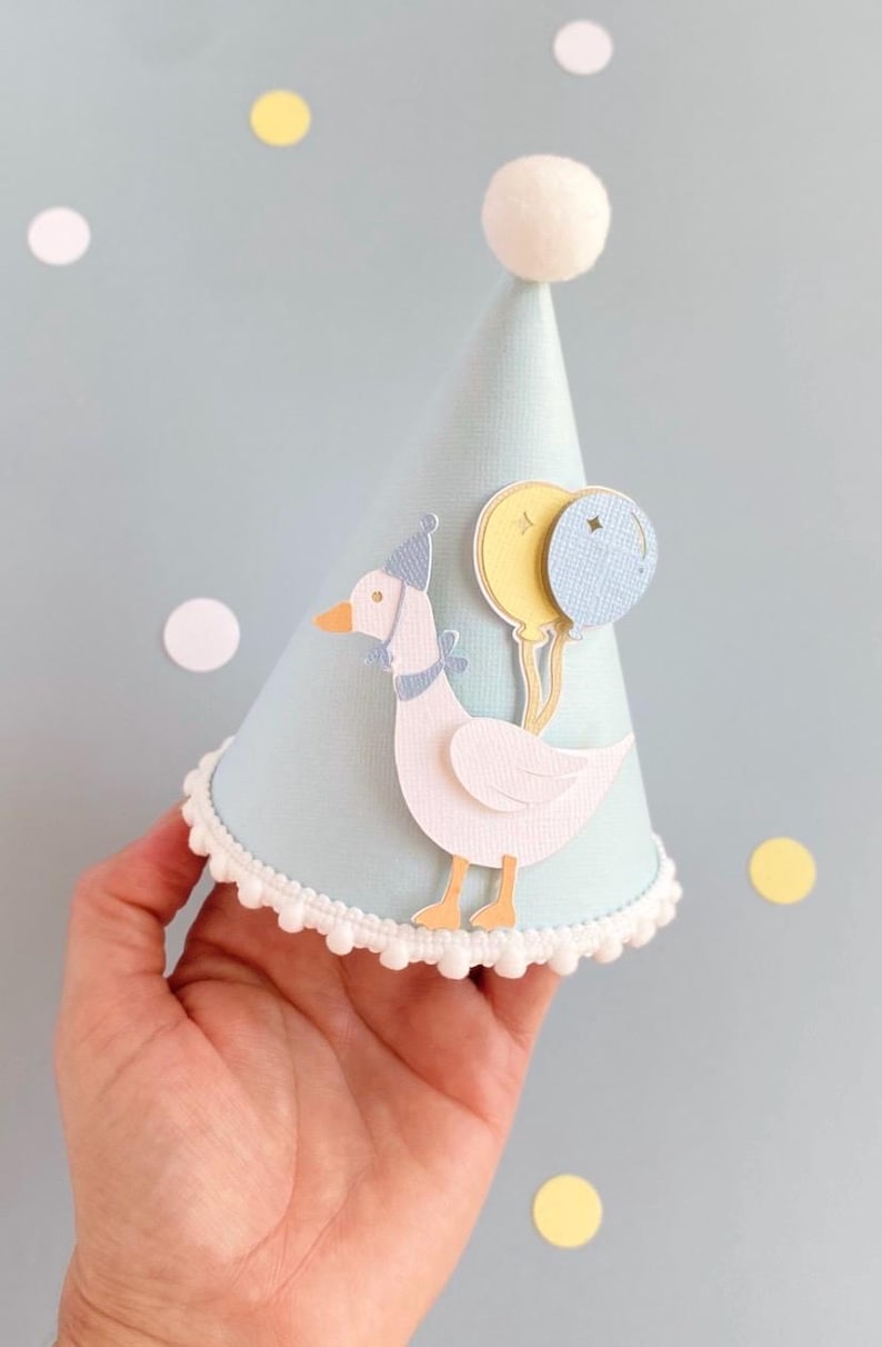 Silly Goose 1st Birthday Party Hat: Blue Vintage Theme - Etsy