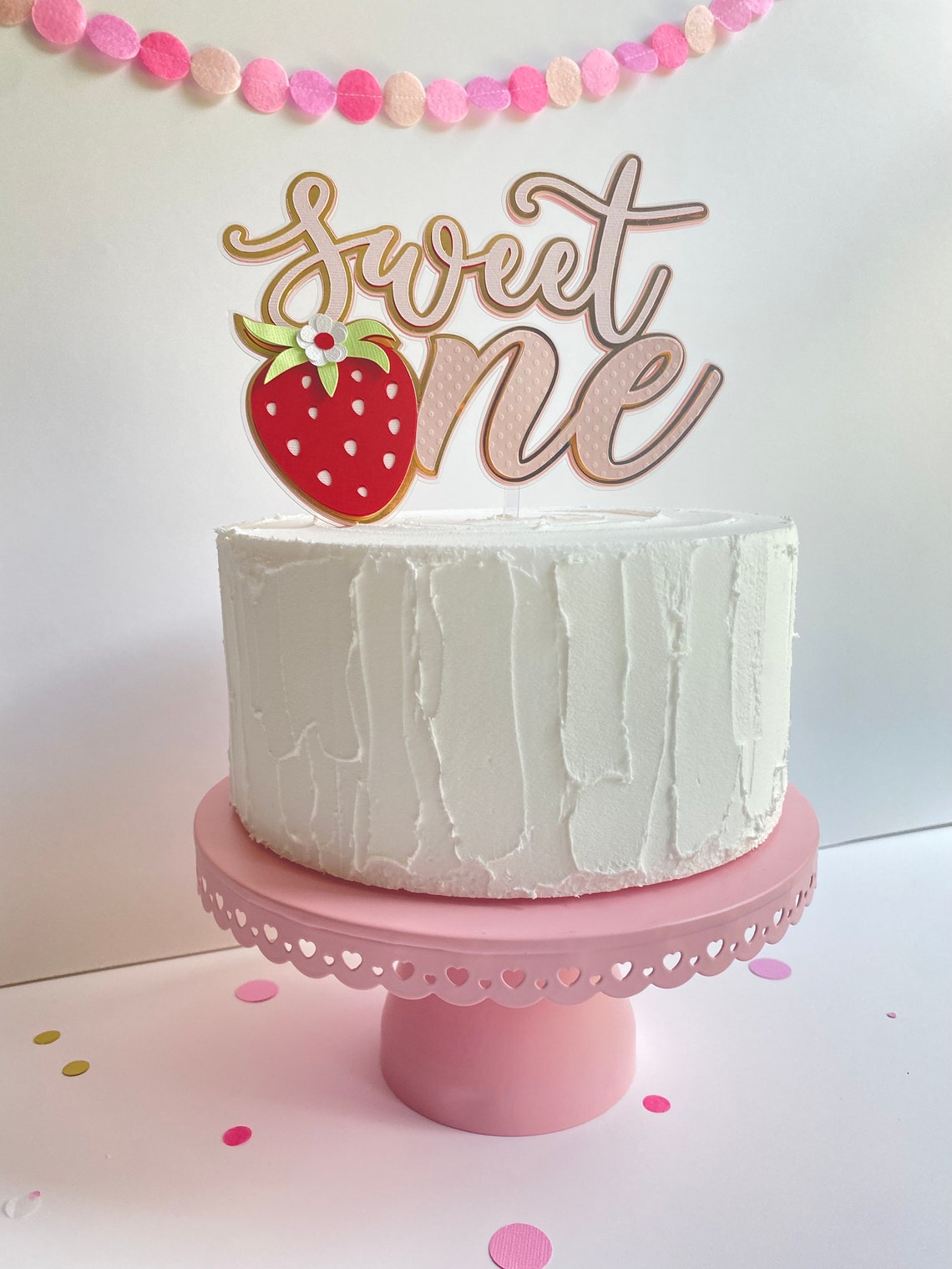 Berry First Birthday Cake Topper, Strawberry Theme Decoration for Berry ...