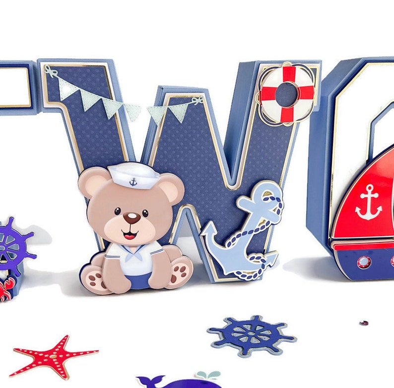 Nautical 3D Letters, Nautical Birthday Party Decorations, Sailing ...