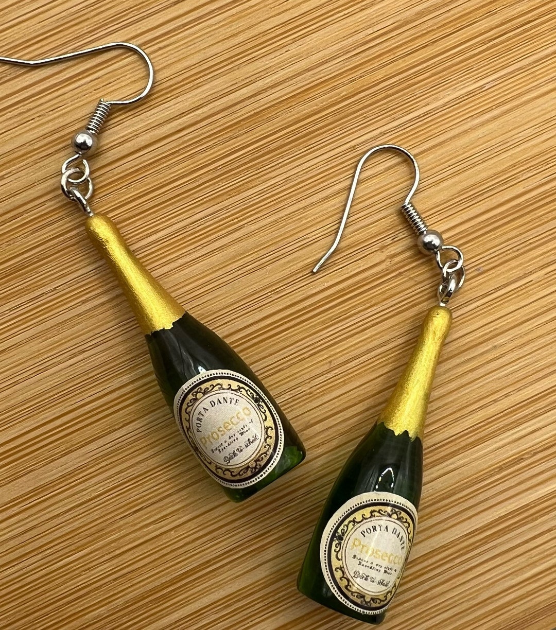 Mini Porta Dante Prosecco Novelty Earrings. - Etsy