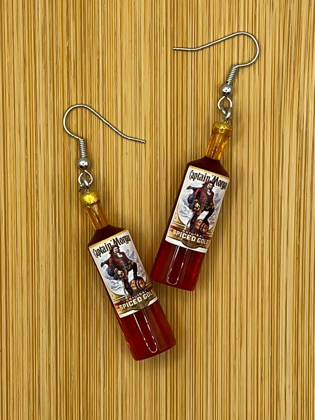 Mini Capt Morgan Spiced Rum Bottle Novelty Earrings. - Etsy