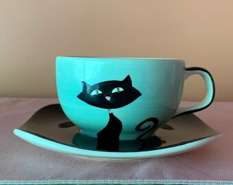 Cat Themed Tea Cup - Etsy