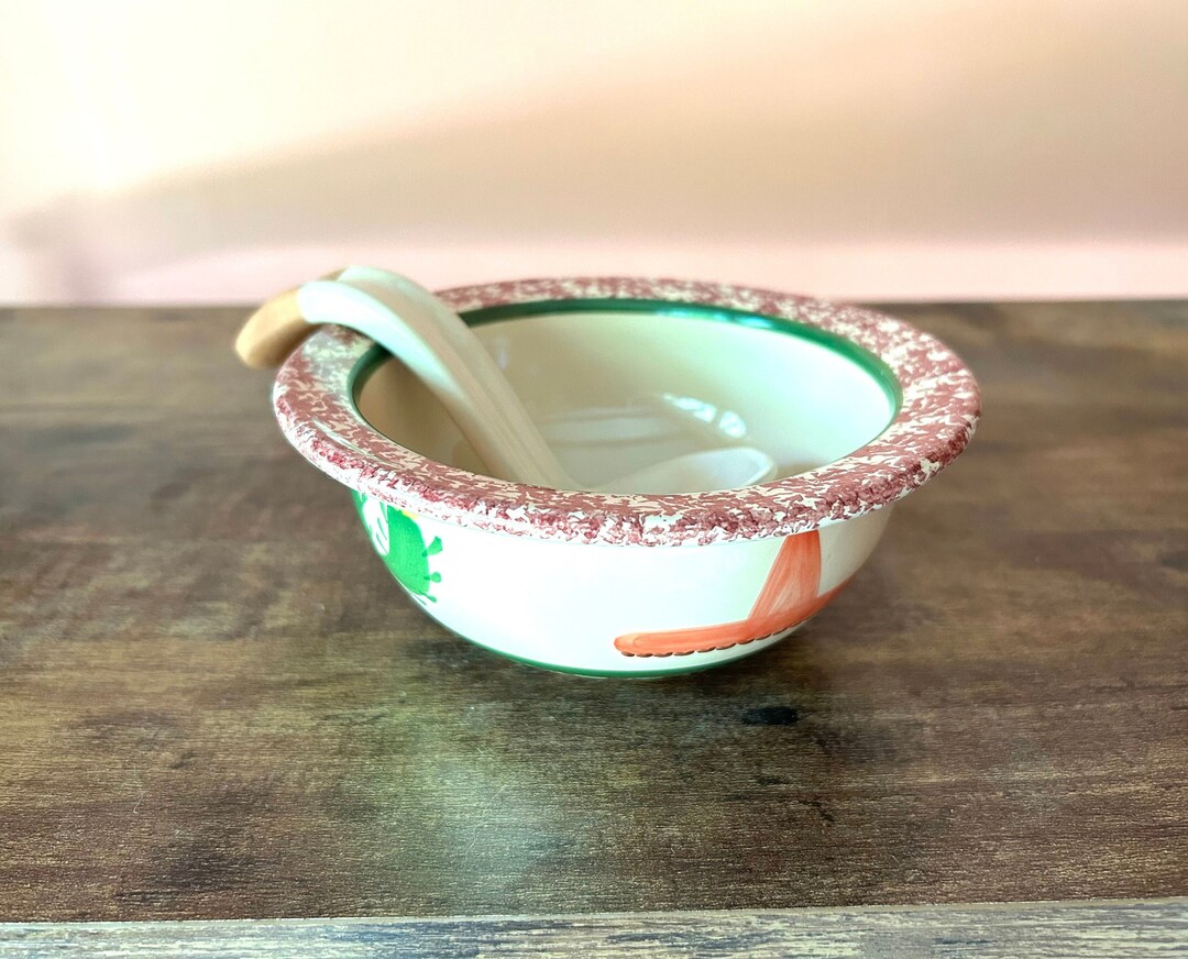 Mexican Pottery Salsa Bowl With Ladle Serving Bowl With Mexican Pattern ...