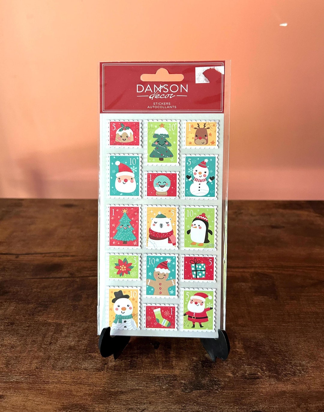 Danson Christmas Themed Faux Postage Stamp Stickers (includes 2 Sheets ...