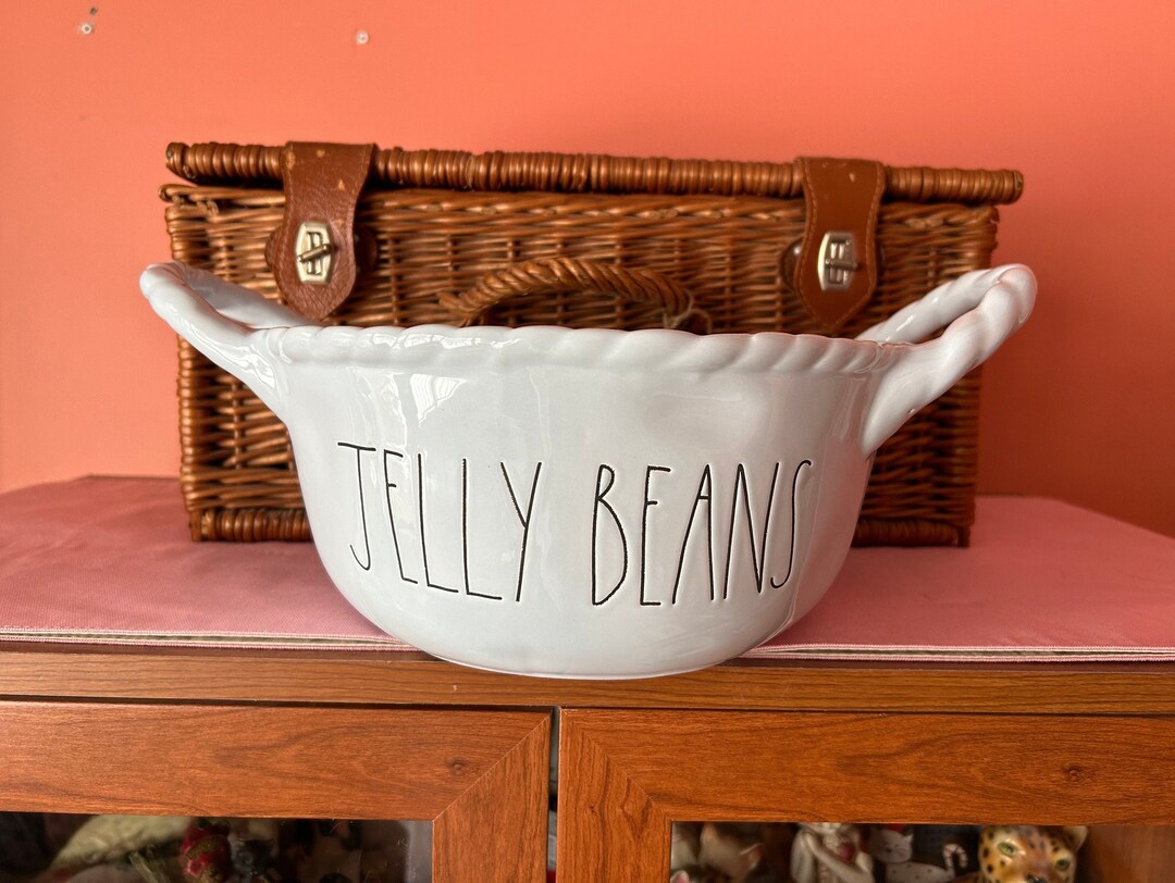 Rae Dunn Baby Blue Large Ceramic Bowl (basket) “jelly Beans” Easter ...