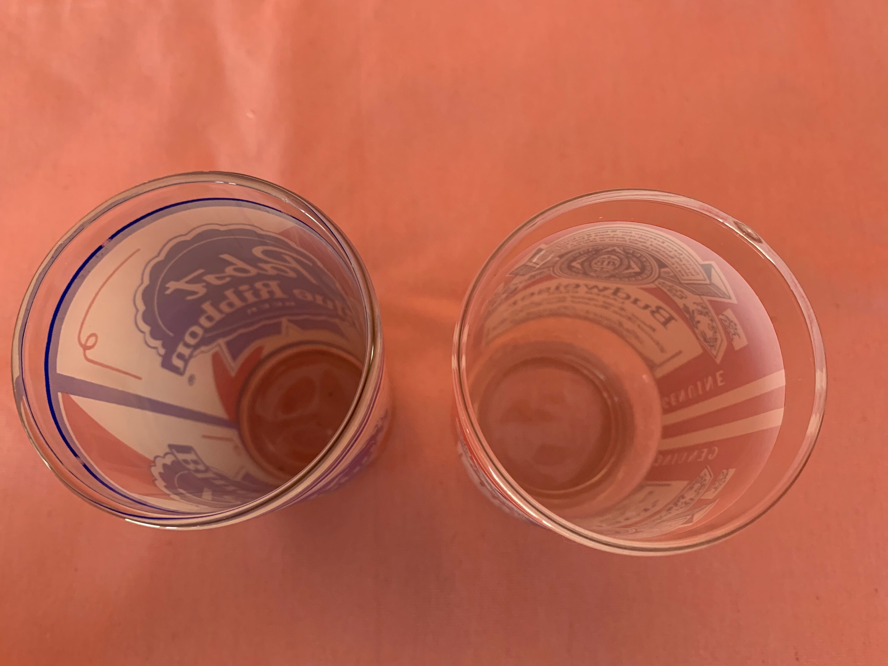 Budweiser/pabst Blue Ribbon Beer Glasses both Included - Etsy