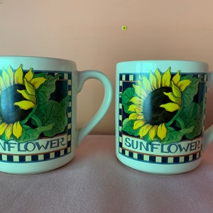 Susan Winget Coffee/tea Mugs (set of 2) With Sunflower Pattern ...