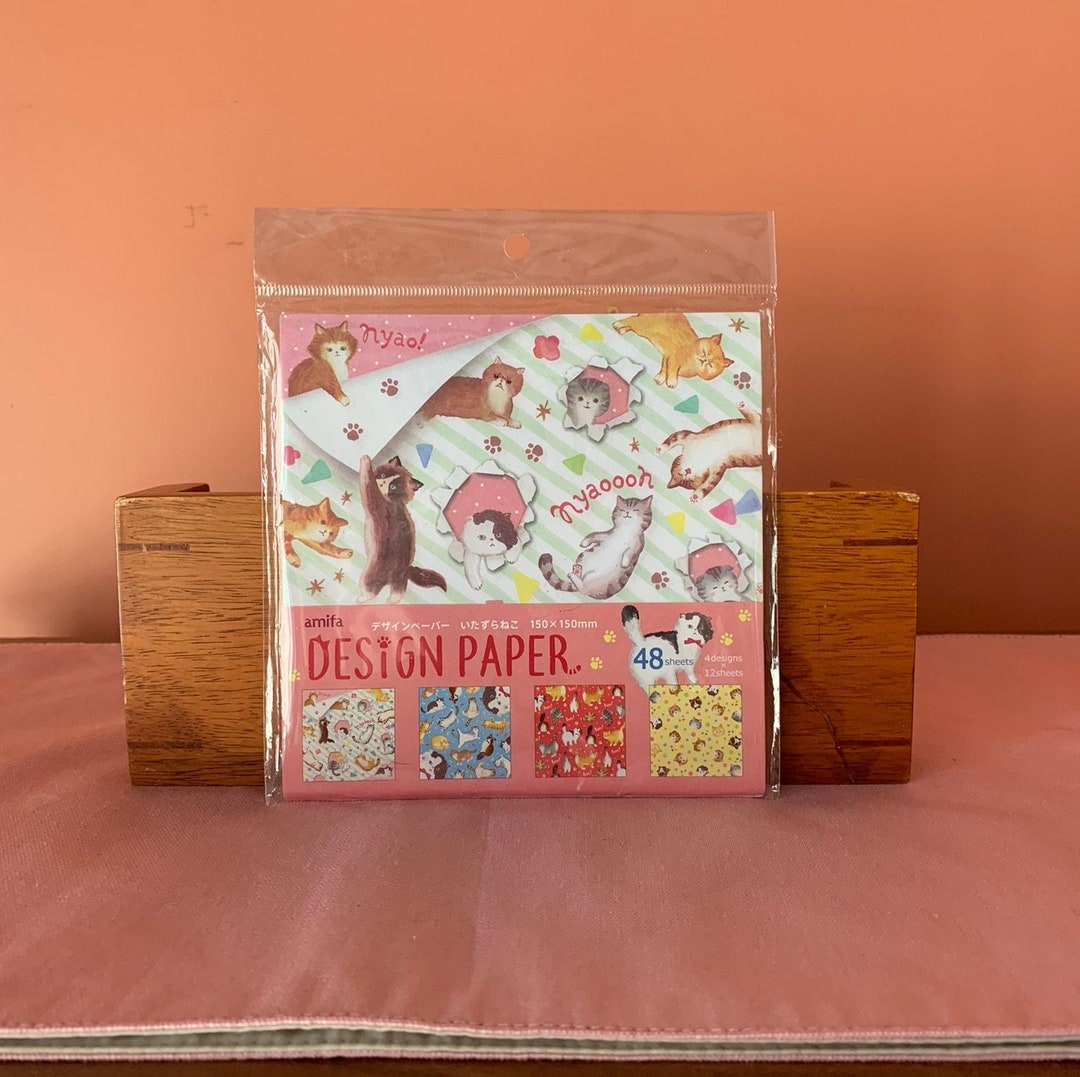 Amifa Cat Design Paper origami Style 48 Sheets 4 Different Cat Designs ...