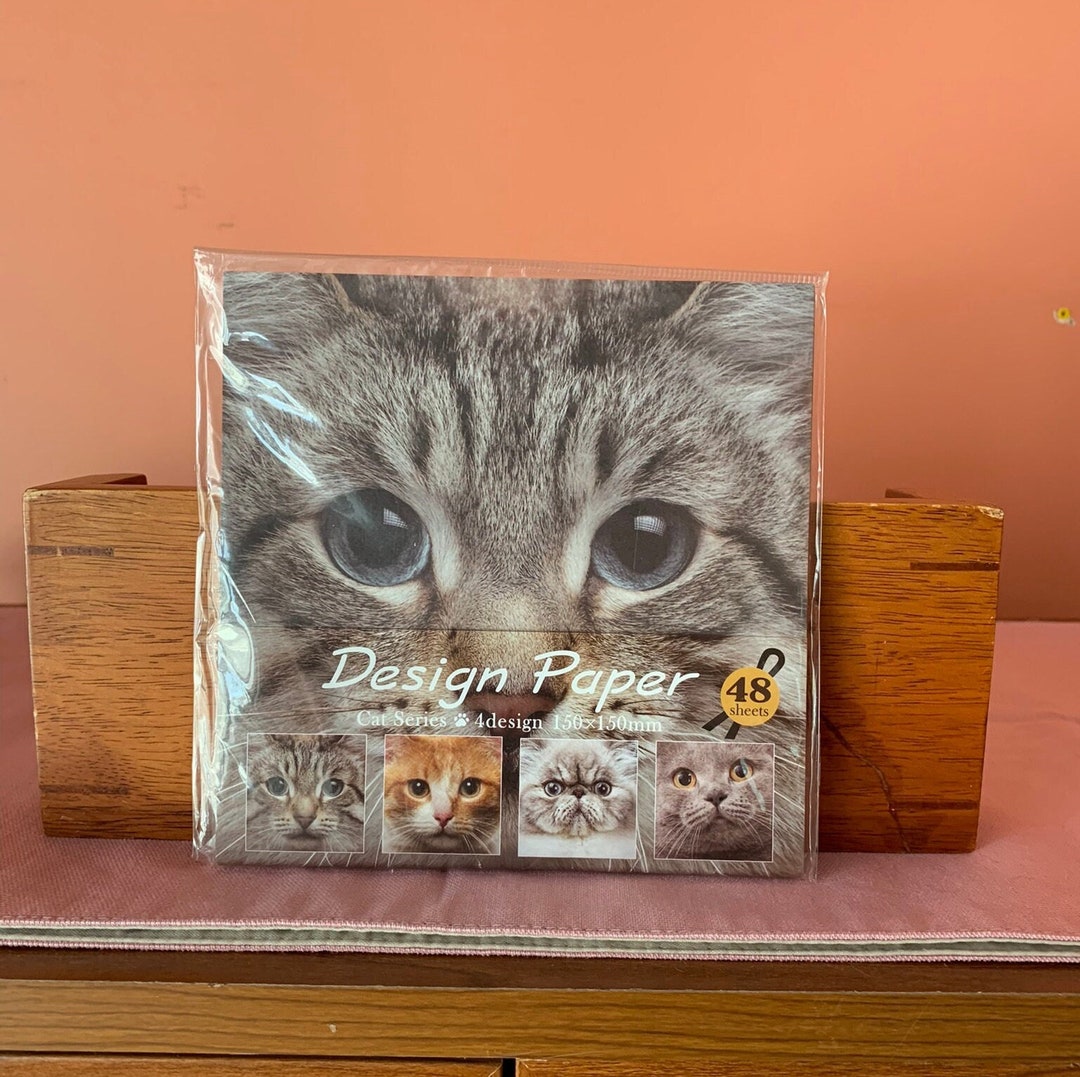 Cat Series Design Paper (origami Style) Cat Faces (4 Designs - 48 ...