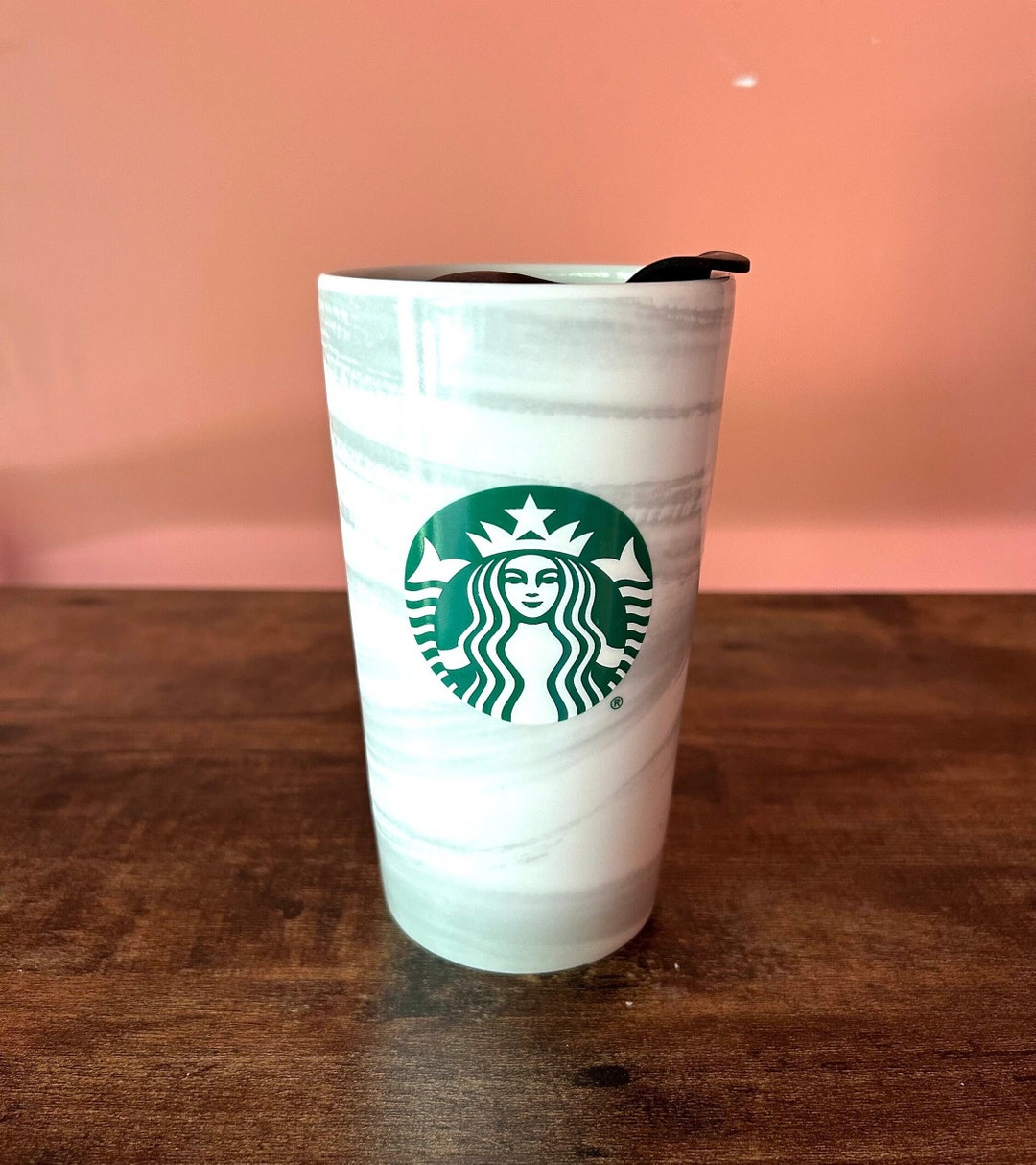 Starbucks Porcelain White Faux Grey Marble Effect Coffee/tea/hot ...