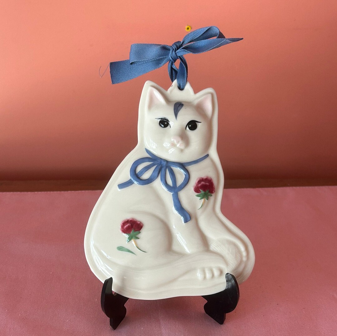Lenox White Kitten/cat Cookie Press/wall Hanging Home Decor Collectible ...