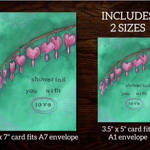 Bleeding Hearts Printable Greeting Card, Postcard, and Envelope ...
