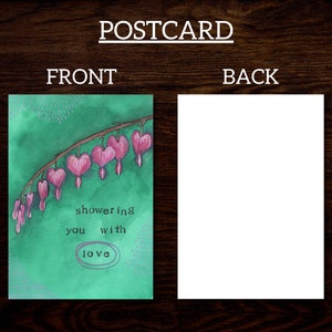 Bleeding Hearts Printable Greeting Card, Postcard, and Envelope ...