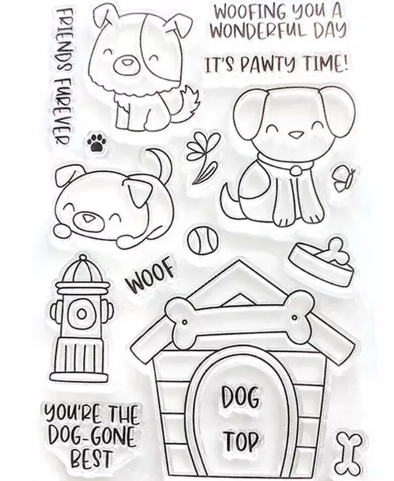 Dog Gone, Friends Forever, Woof Stencil Clear Stamp for DIY ...