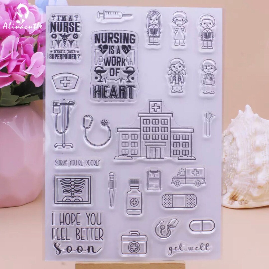 Clear Stamps Doctor Hospital Get Well Soon Scrapbooking Card Album ...