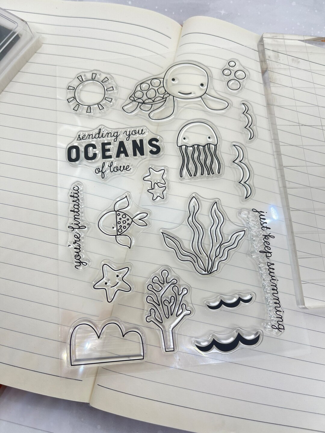 Oceans of Love Under the Sea Stencil Stamp for DIY Crapbooking - Etsy