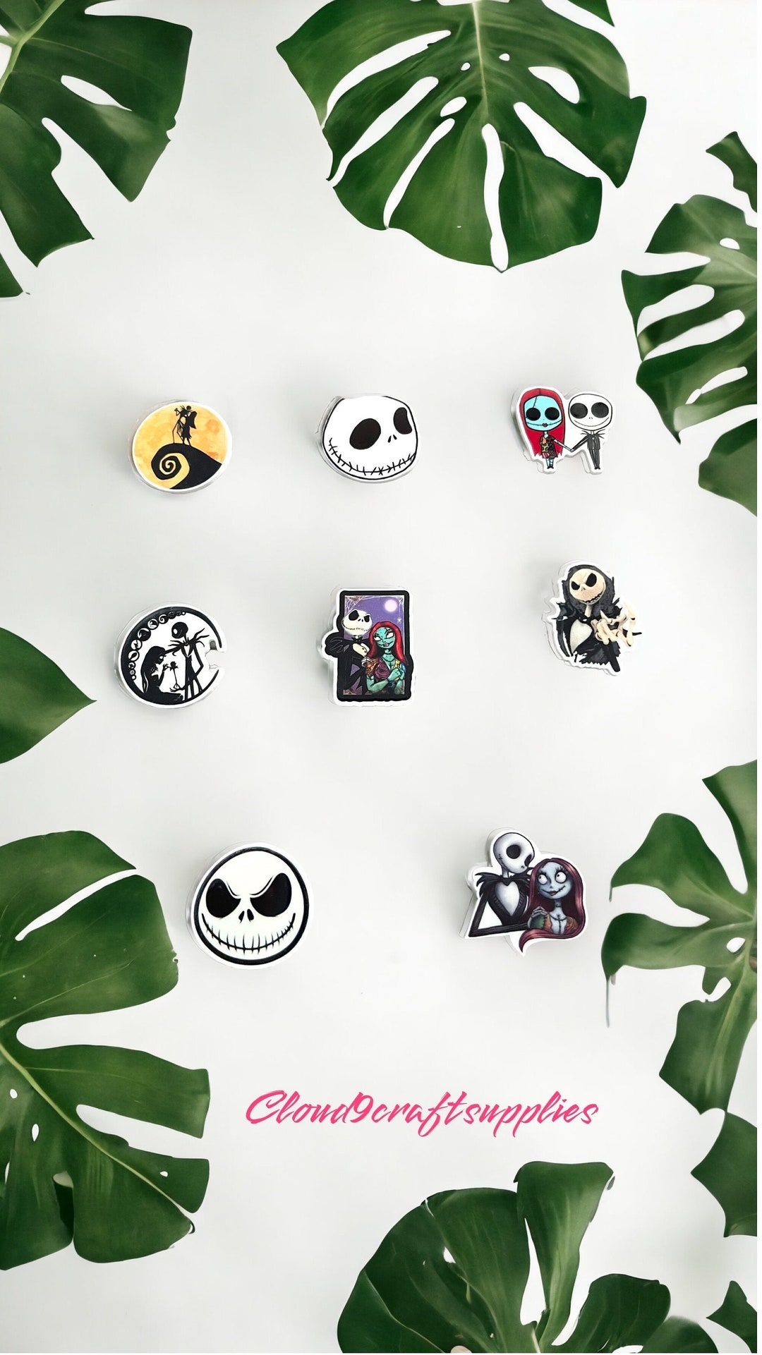 Planar Resin Flat Back- Nightmare Jack Sally , 2 Pcs- Embellishment ...