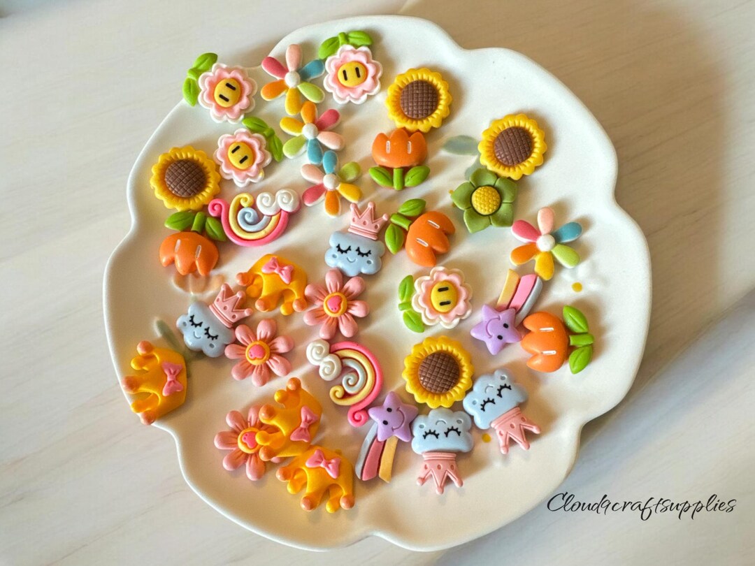 Resin Flatback- Kawaii Mini Mixed Rainbow/meteor/cloud Flat Back ...