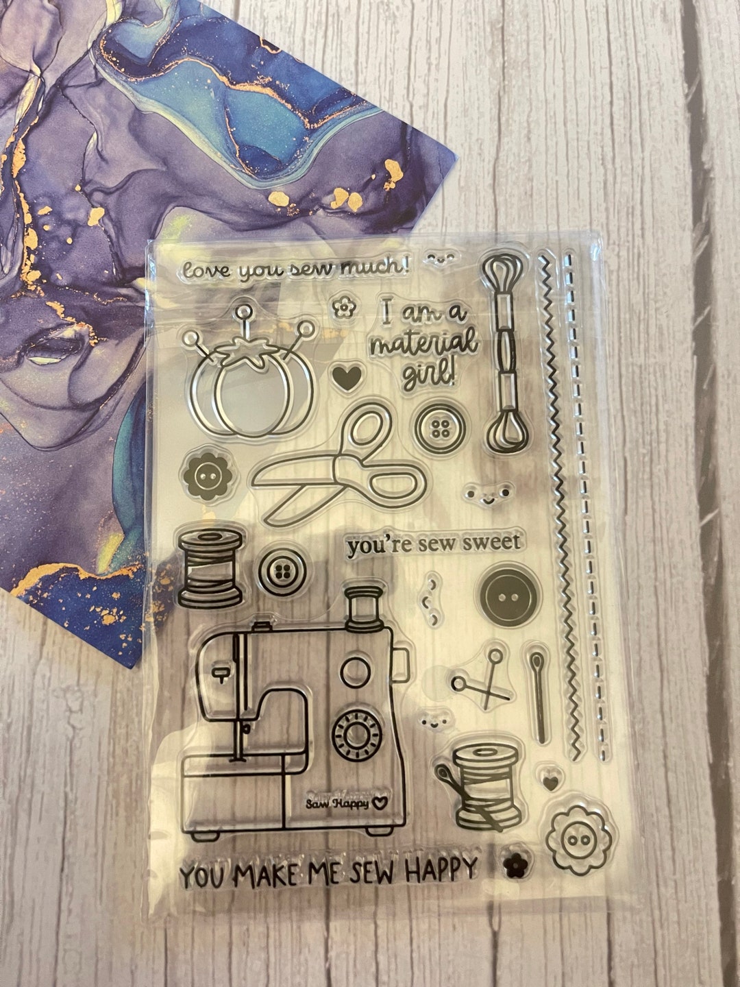 Sewing Machine Stamp and Dies Transparent Clear Silicone Stamp Cutting ...