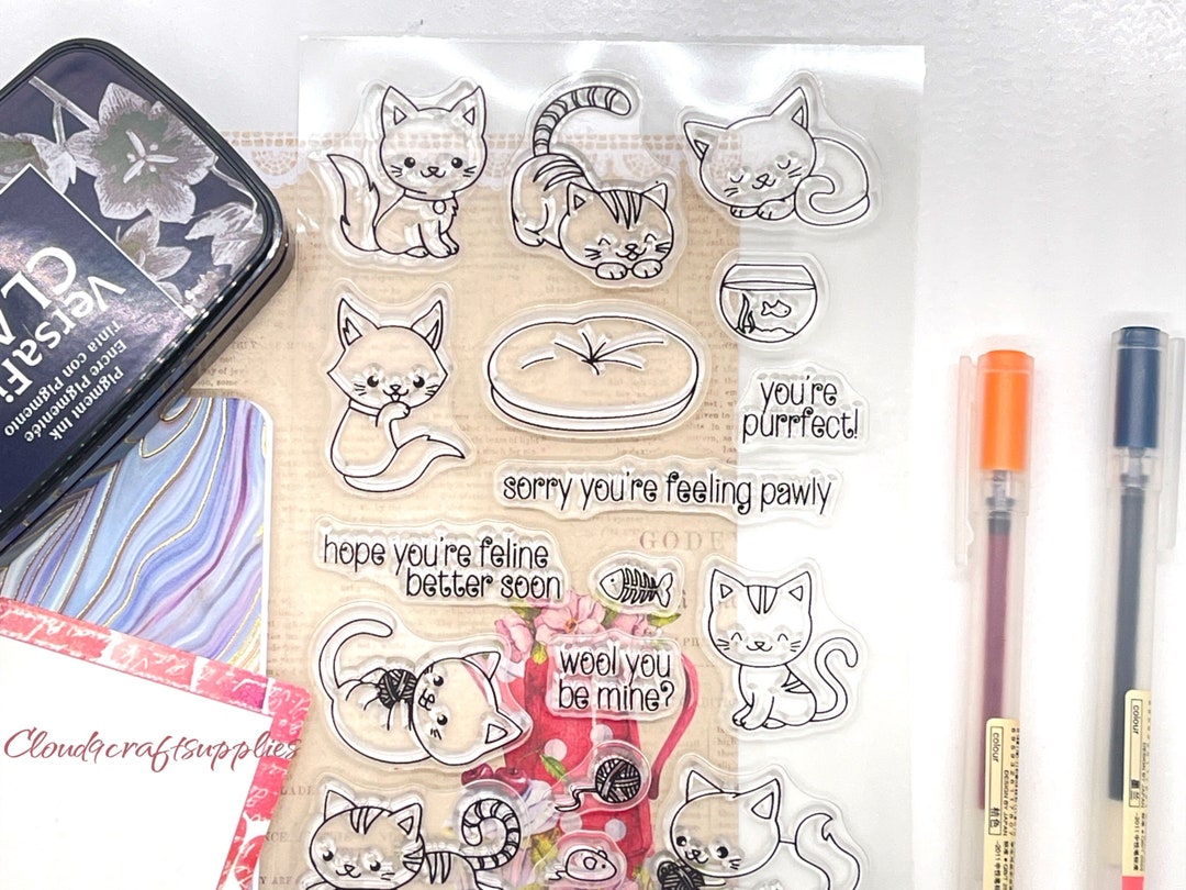 Cat Clear Silicone Stamps, Playful Kitten Stamps, for DIY Scrapbooking ...