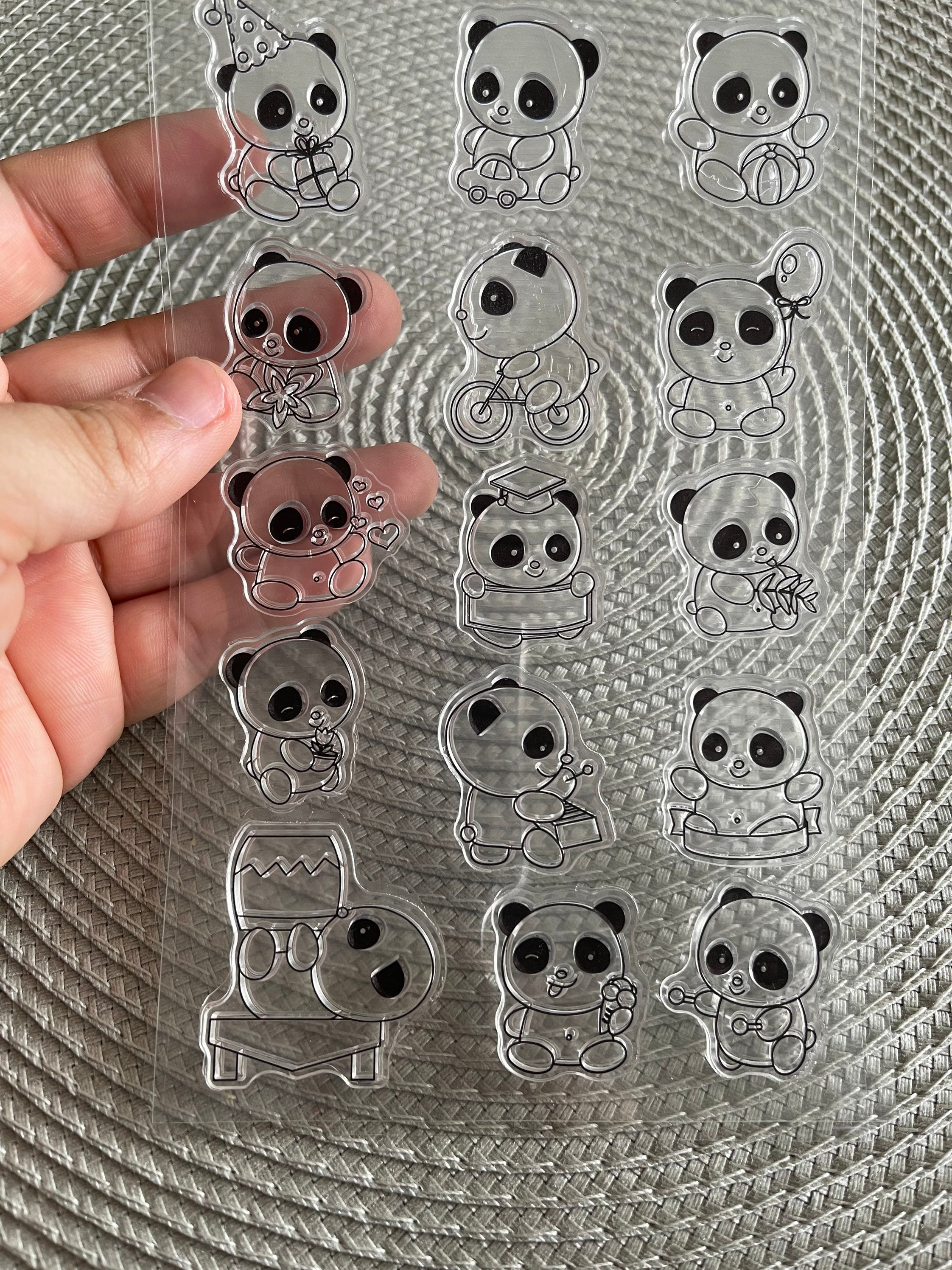 Cute Pandas Transparent Clear Silicone Stamp/seal for DIY Scrapbooking ...