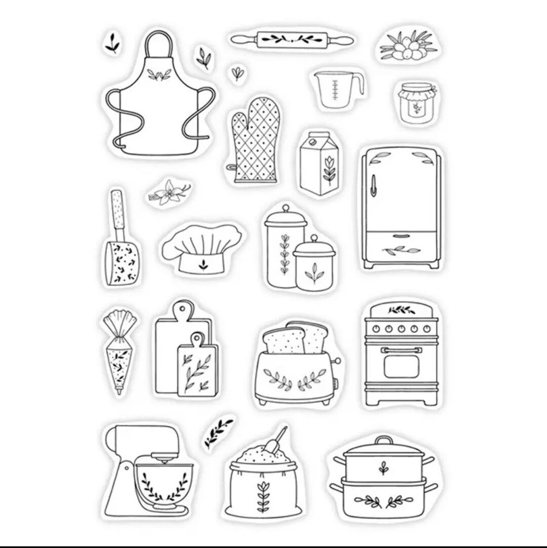 Vintage Cookbook Stamp New Kitchen Stamps Recipe Book Clear Stamps for ...
