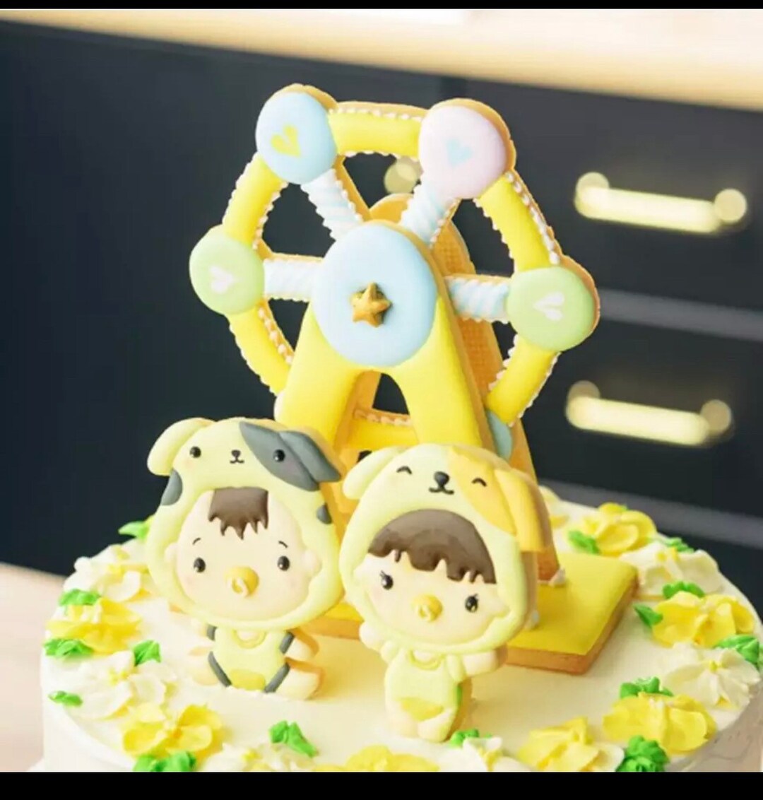 3pcs Cookie Cutter Ferris Wheel Plastic Fondant Cake Molds Biscuit ...