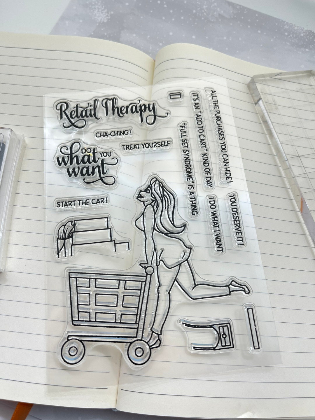 Retail Therapy Clear Stamp, Treat Yourself, Cha-ching, Planar Photo ...