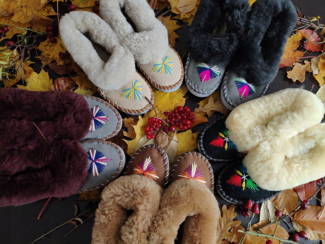 Sheepskin Slippers, Lucky Dip, Women Zakopane Slippers, Colorful ...