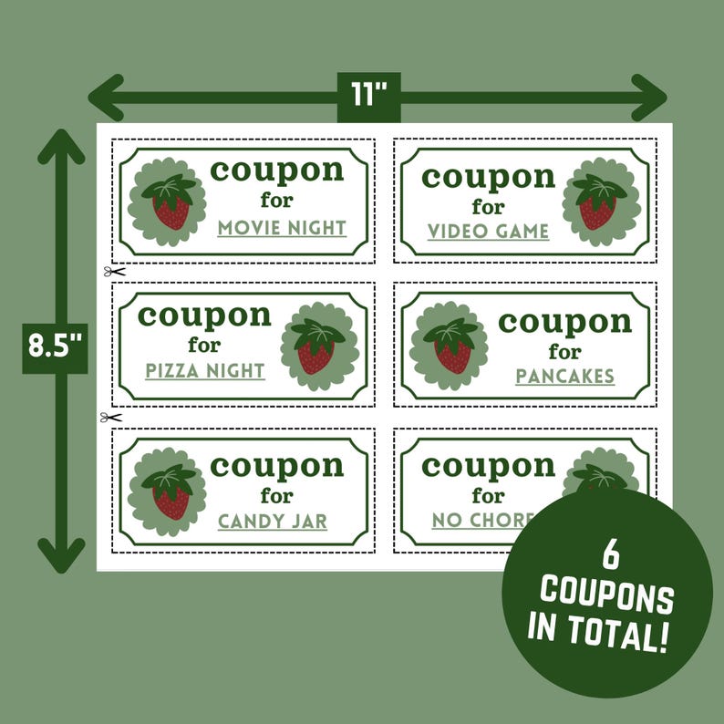 Editable Kids Reward Coupons, Chore Chart Coupons (canva Template) - Etsy