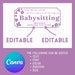 Editable Babysitting Voucher Babysitting Coupon Custom Gift Voucher ...