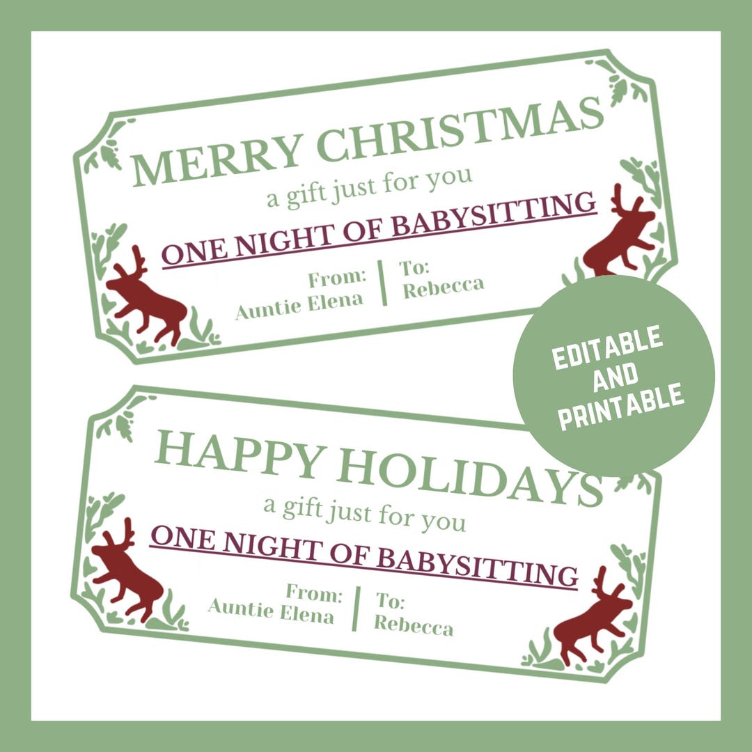 Christmas Coupon Editable Holiday Voucher Gifted Certificated Printable ...