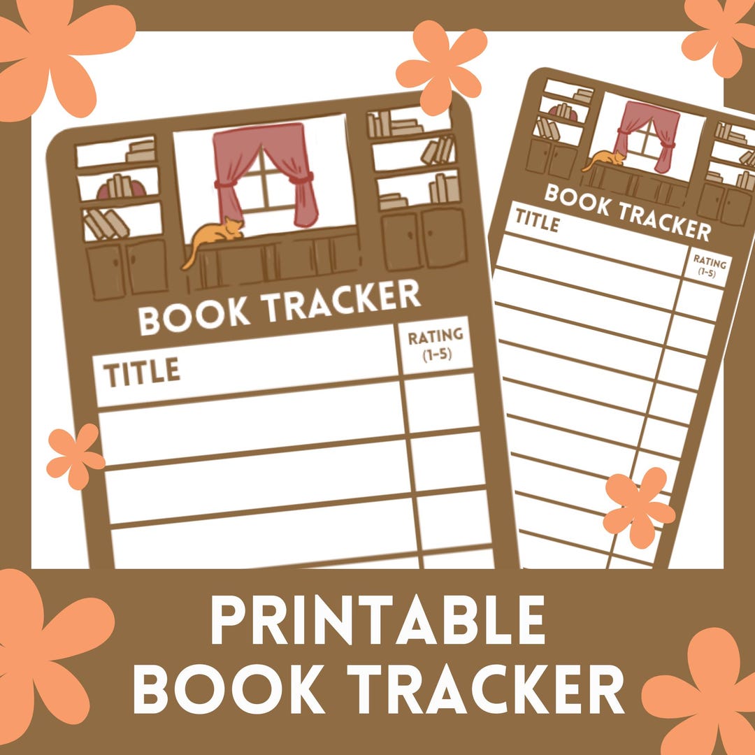 Printable Reading Log, Cat Bookmark, Book Tracker (PDF Download - Etsy