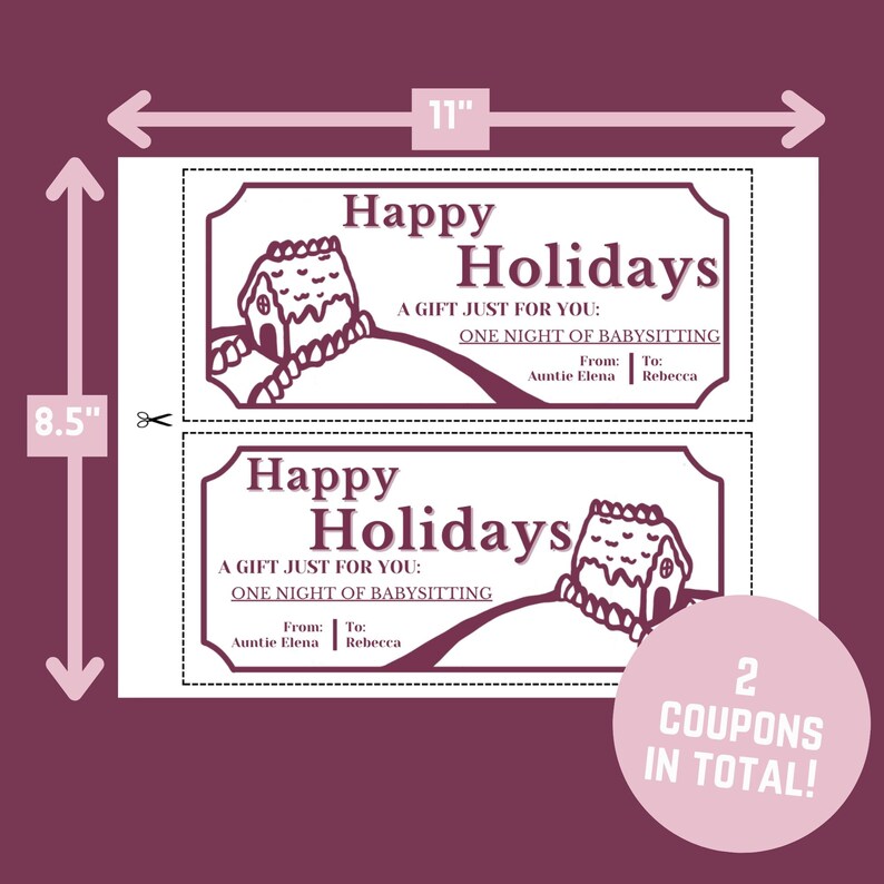 Christmas Coupon Template, Editable Holiday Voucher (digital Download ...