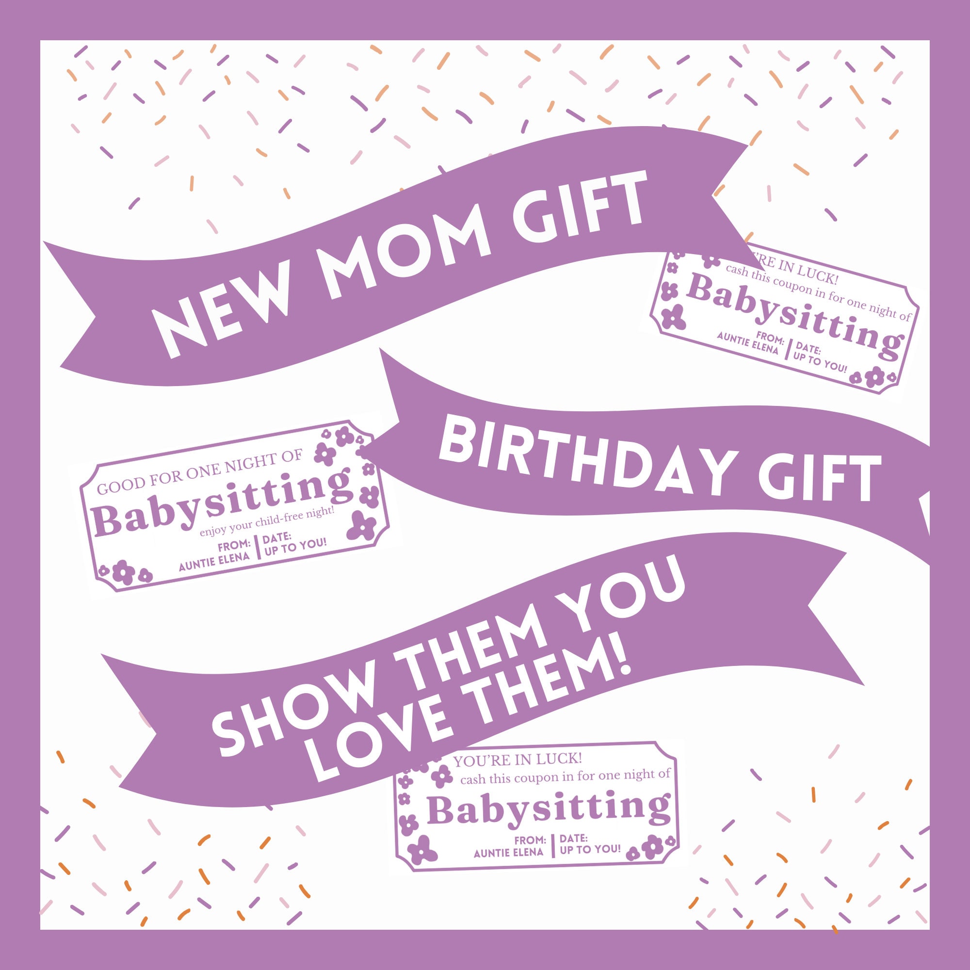 Editable Babysitting Voucher Babysitting Coupon Custom Gift Voucher ...