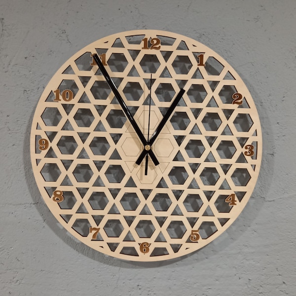 Hexagon Clock - Etsy New Zealand