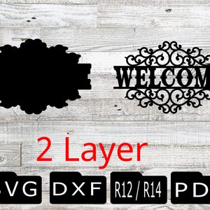 Welcome 2 Layer Svg, Dxf, Welcome Svg, Welcome Dxf, Plasma, Laser, Cnc ...