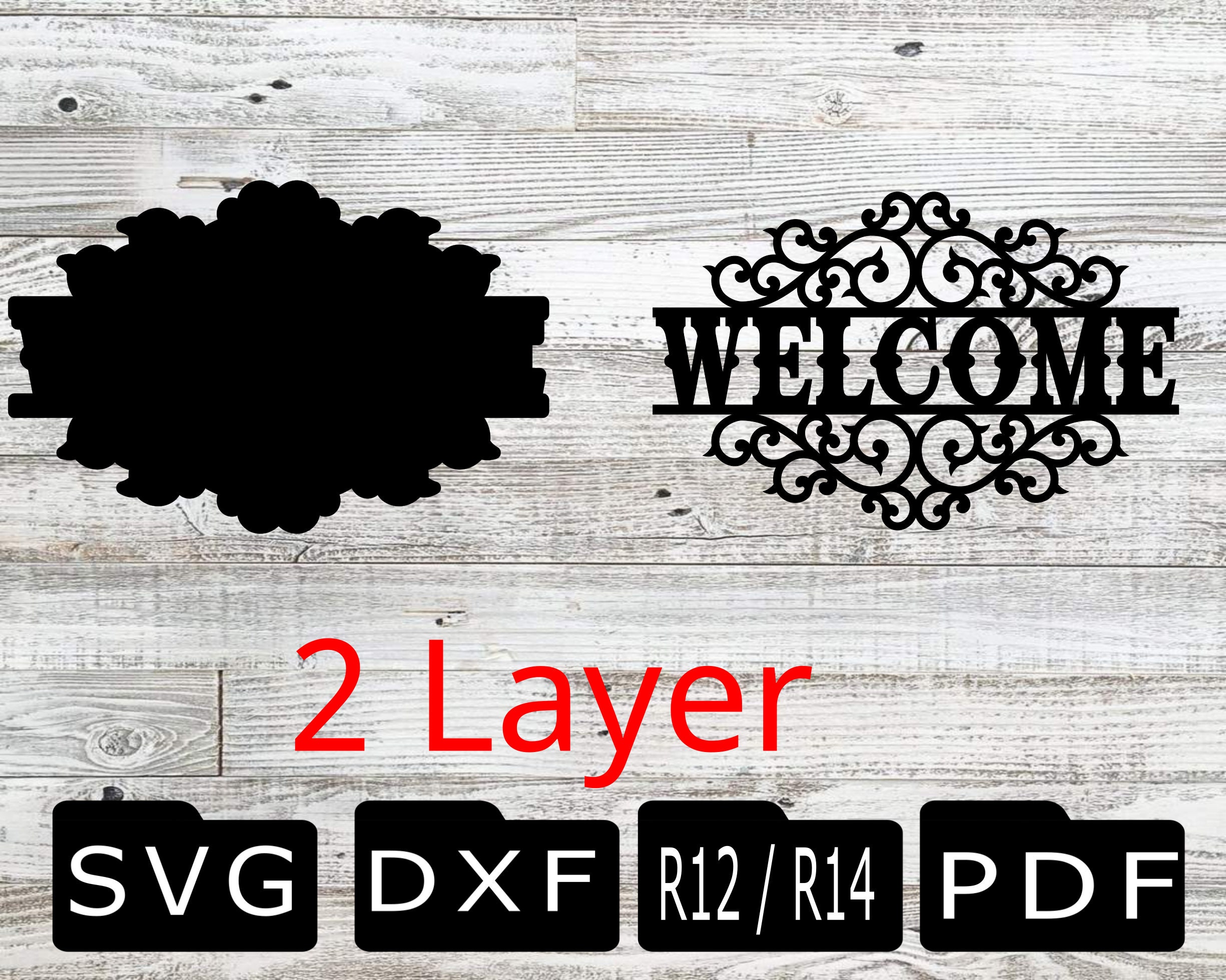 Welcome 2 Layer Svg Dxf Welcome Svg Welcome Dxf Plasma - Etsy Ireland