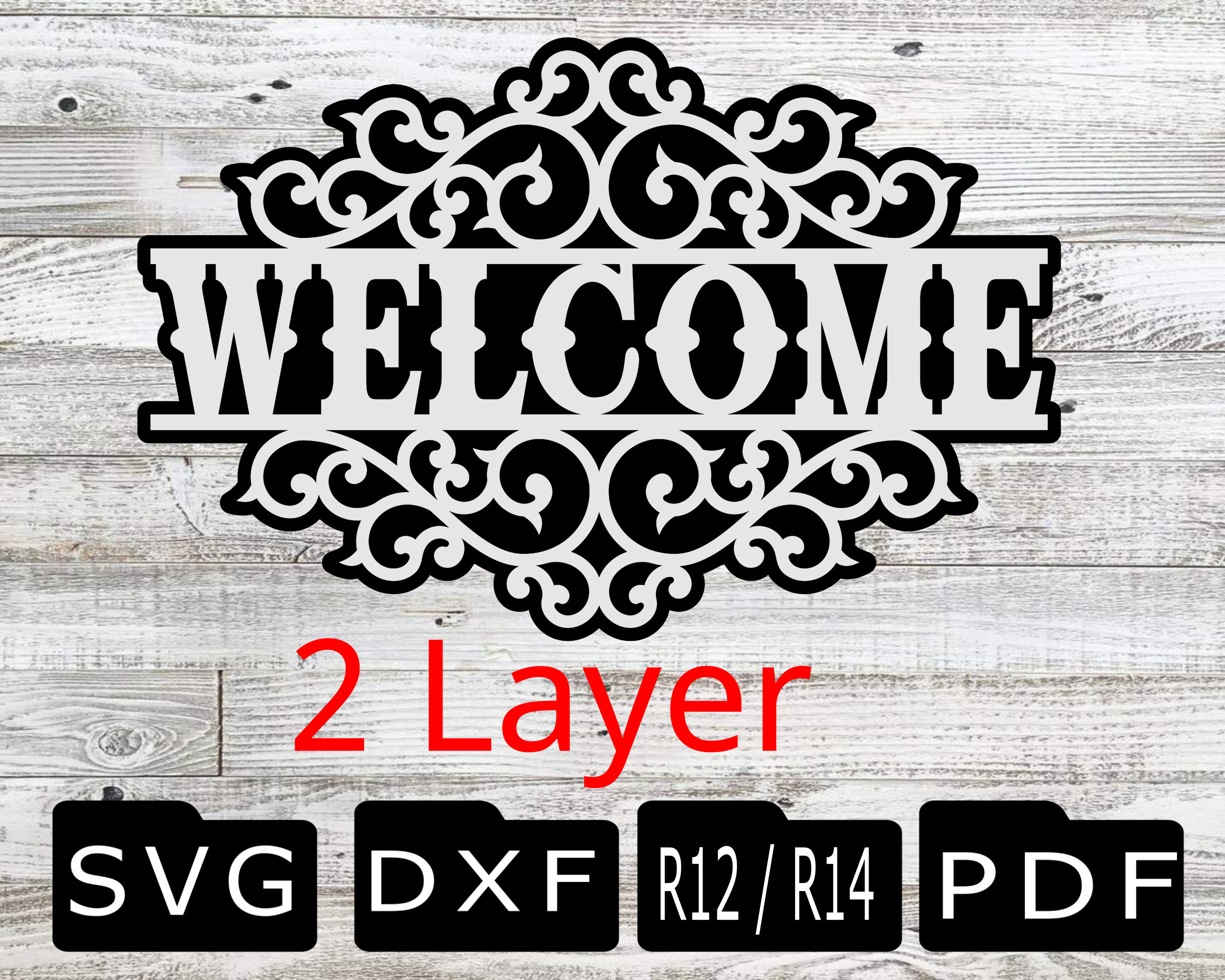 Welcome 2 Layer Svg Dxf Welcome Svg Welcome Dxf Plasma - Etsy Singapore