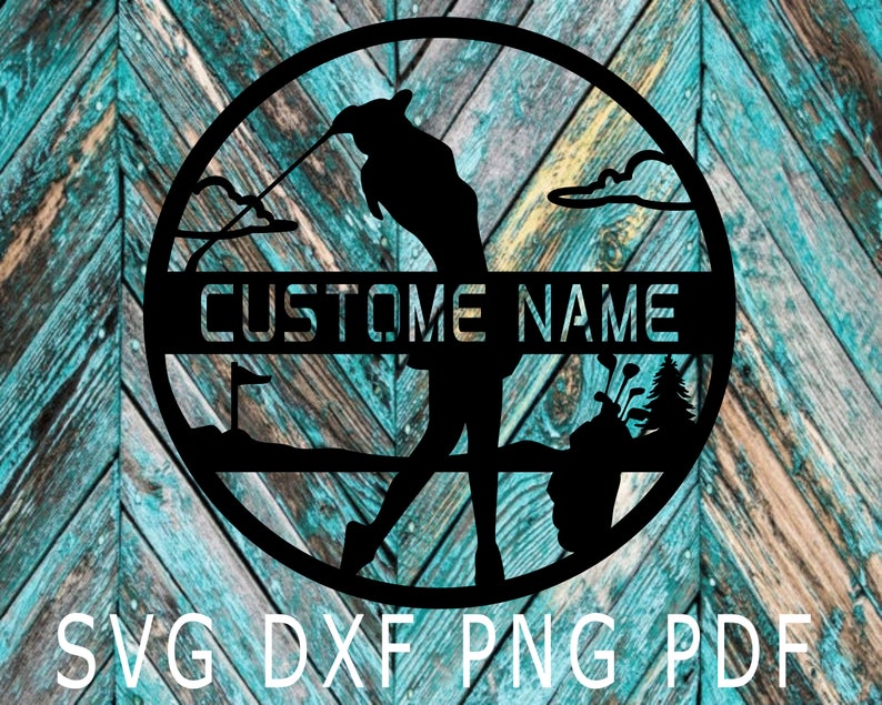 Female Monogram Golfer SVG DXF Pdf Golfing Monogram - Etsy