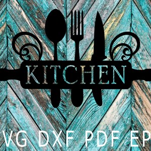 Kitchen, DXF, SVG, Cut File, File, CNC, Plasma, Laser, Spoon, Fork ...