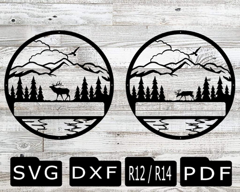 12 Monogram Deer Elk Bear SVG DXF CNC Plasma Laser - Etsy