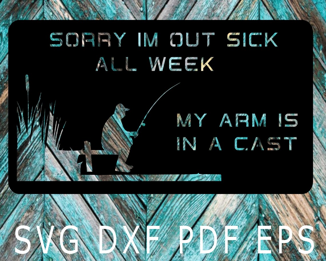 Out Fishing Gone Fishing Sign Monogram Outdoor SVG DXF - Etsy